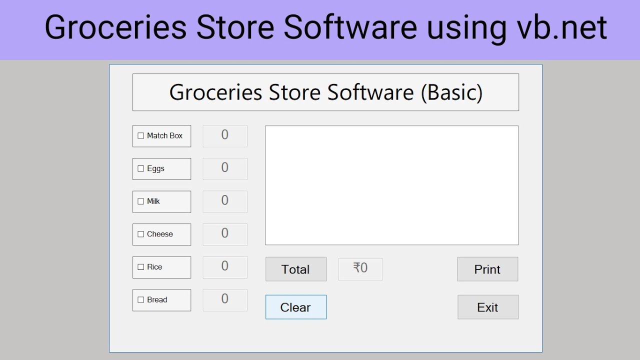 Groceries Store Software | vb.net - YouTube