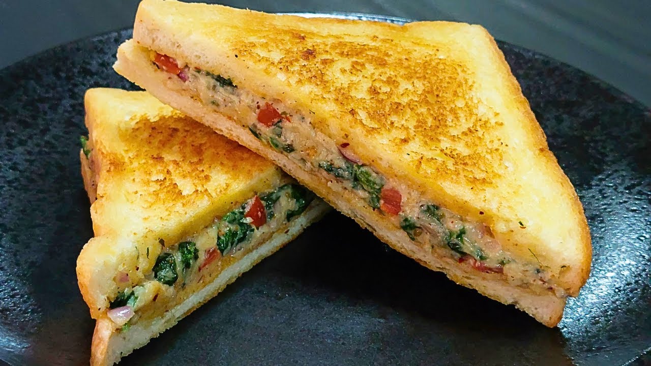 Ultimate Breakfast Spinach Sandwich| Toast Recipes| Easy Sandwich ...