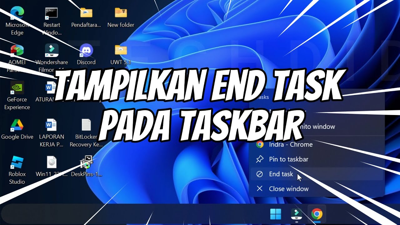 Cara Menambahkan End Task pada Taskbar di Windows 11 - YouTube