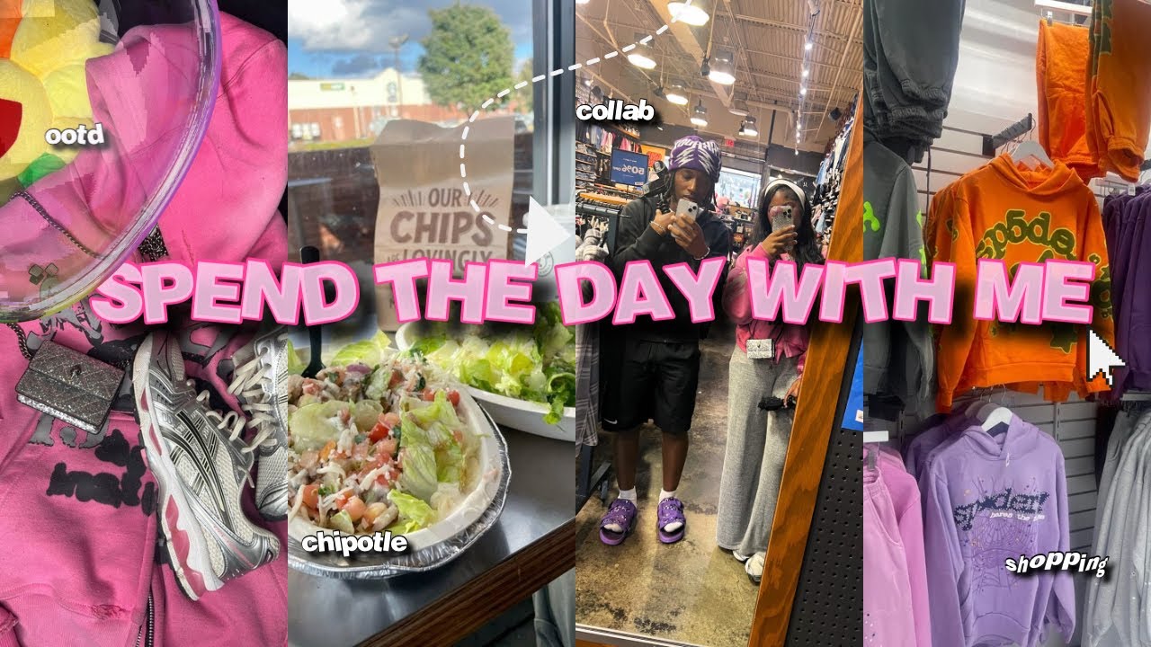 SPEND THE DAY WITH ME | collab, shopping, chipotle+ more !! - YouTube