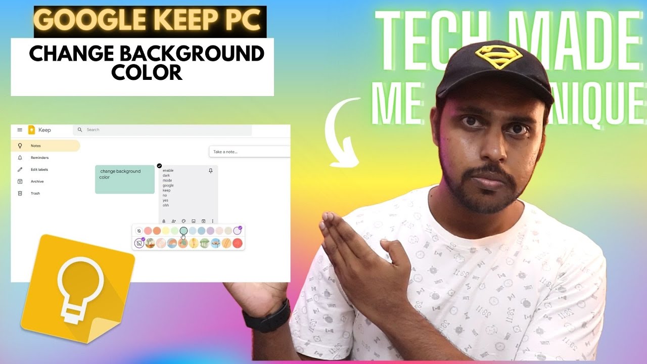 how to change background color in Google keep pc - YouTube