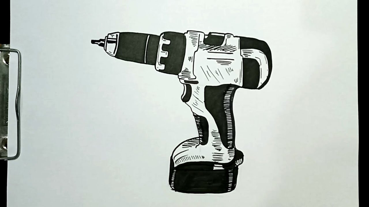 How to Draw WIRELESS DRILL - YouTube