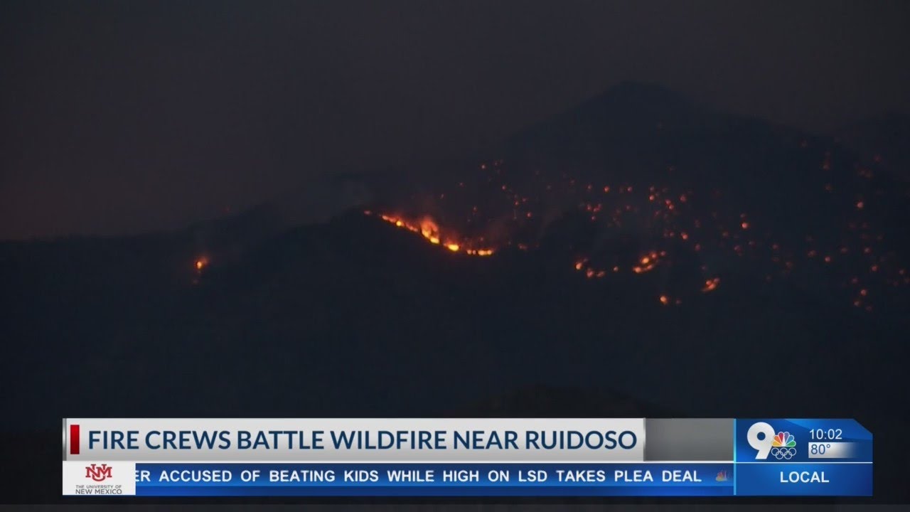 Fire crews battle wildfire near Ruidoso - YouTube