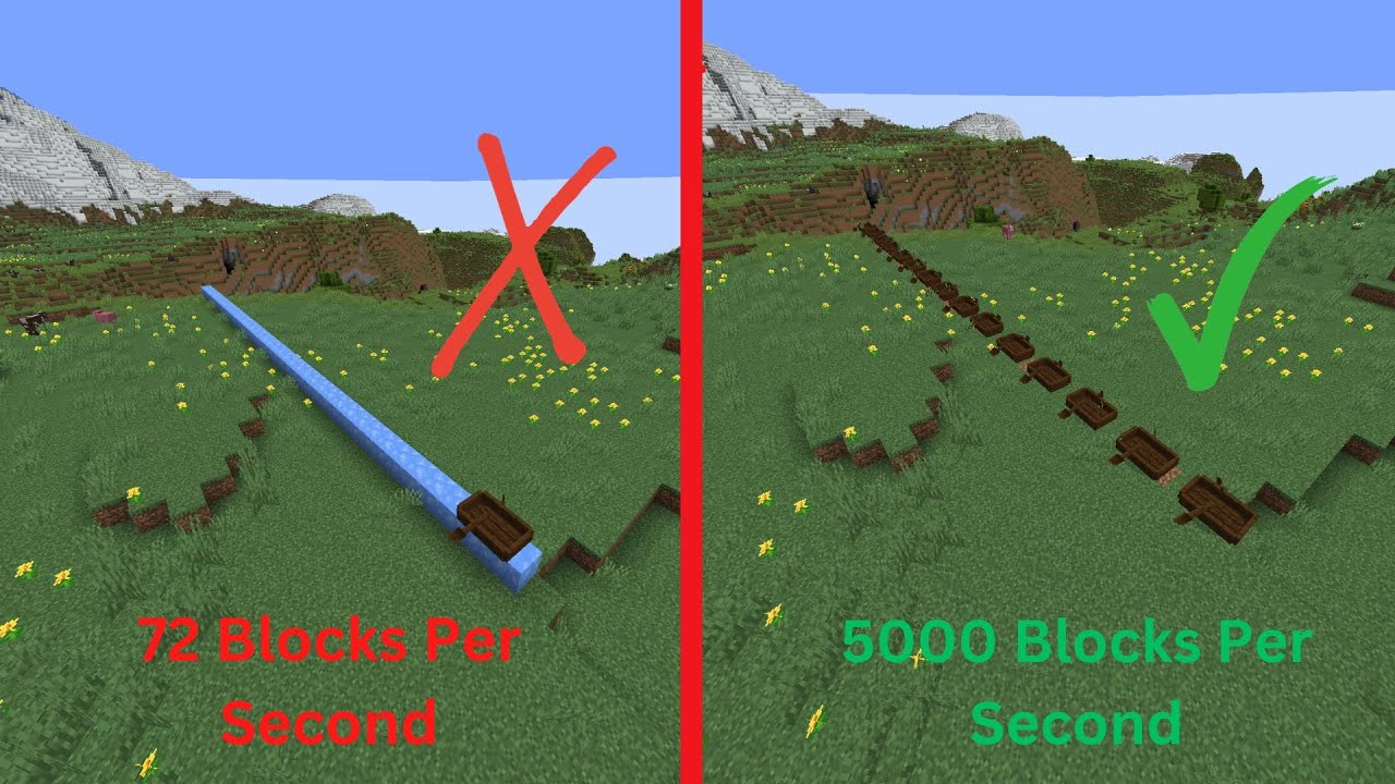 Fastest Way to Travel in Minecraft! 5000 Blocks Per Second! - YouTube