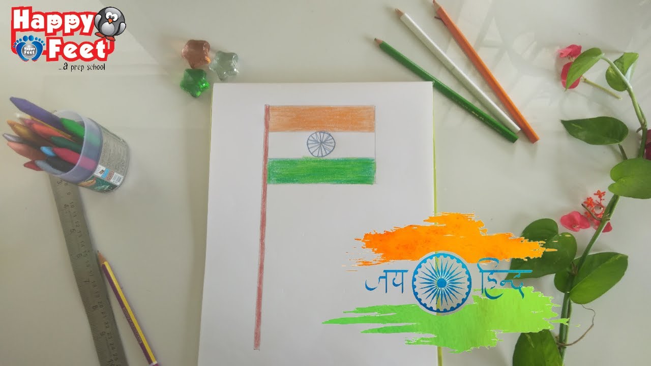 Step by step easy flag drawing for kids!! - YouTube