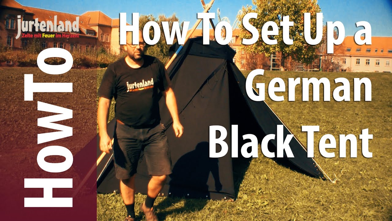 How To Set Up a German Black Tent - The Kohte - Jurtenland - YouTube