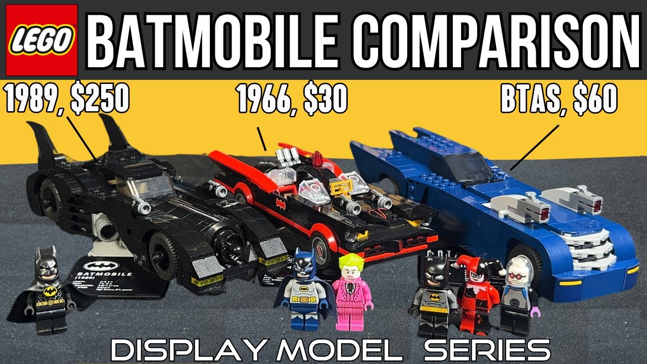 COMPARISON: EVERY LEGO Batmobile "Display Model" EVER MADE (1989, 1966 ...