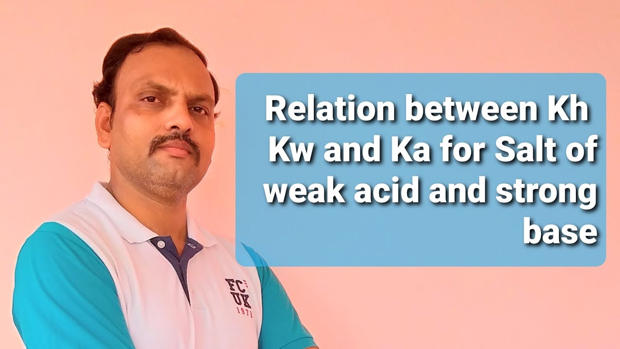 Relationship between Kh ,Kw and Ka for salt of weak acid and strong ...