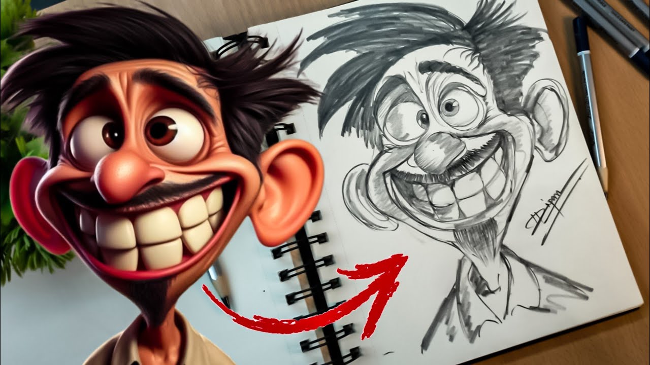 How to draw Funny face stap by step drawing very easy | drawing with ...