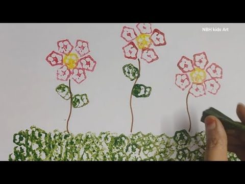 Lady finger printing for kids || Okra printing || Vegetable printing ...