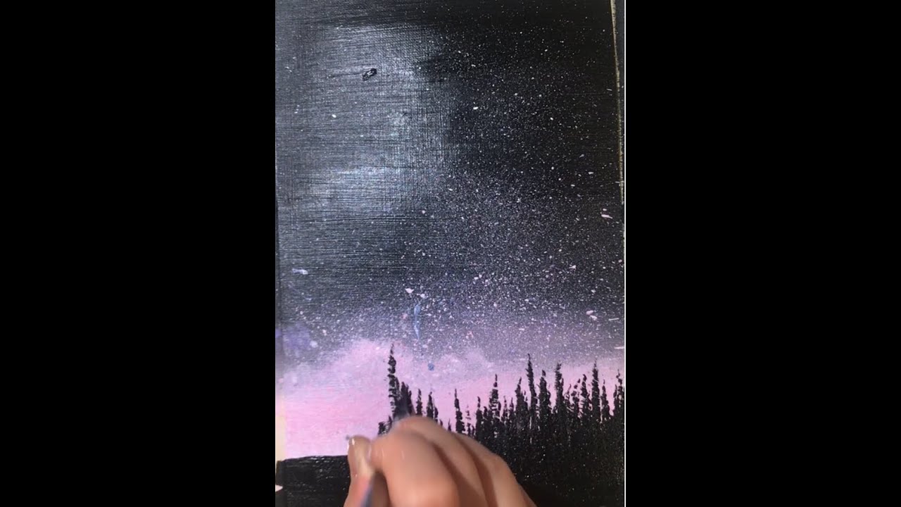 Acrylics/Star and night sky/Acrylic painting demo/easy painting for ...