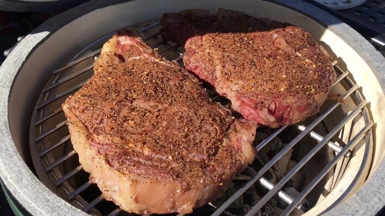 Ribeyes on the BGE MiniMax - YouTube