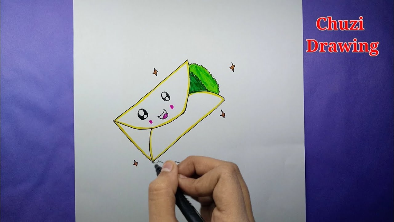 Cute Burrito Drawing for Beginners || Easy Drawing - YouTube