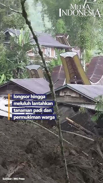 Tebing 100 Meter di Toraja Utara Longsor Timpa 6 Rumah Warga - YouTube
