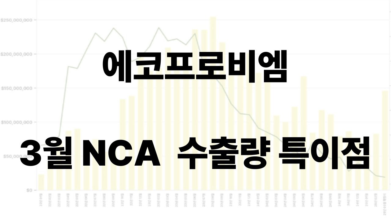 에코프로비엠 NCA 25년 3월 수출량 큰폭 증가. 일시적 or 대체수요 발생 - YouTube