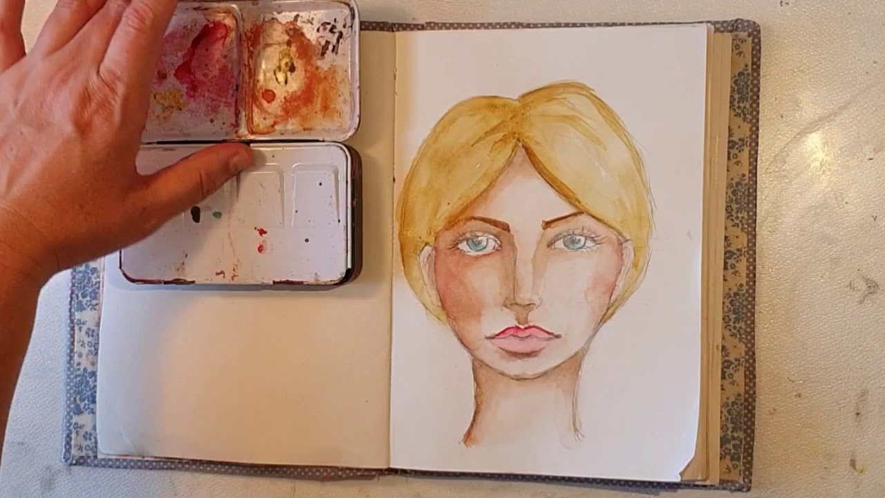 Colouring a face with watercolours tutorial - YouTube