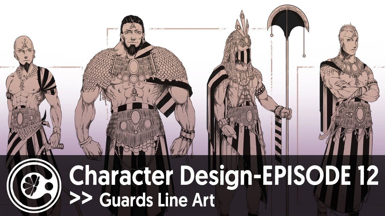 Character Design Episode 12: Guards Line Art - YouTube