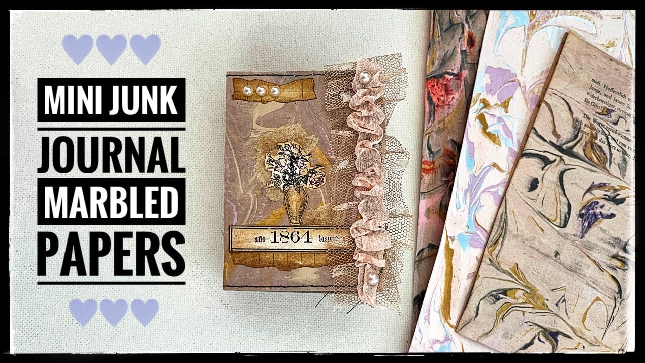 Mini Box Junk Journal - Using Marbled Papers - YouTube