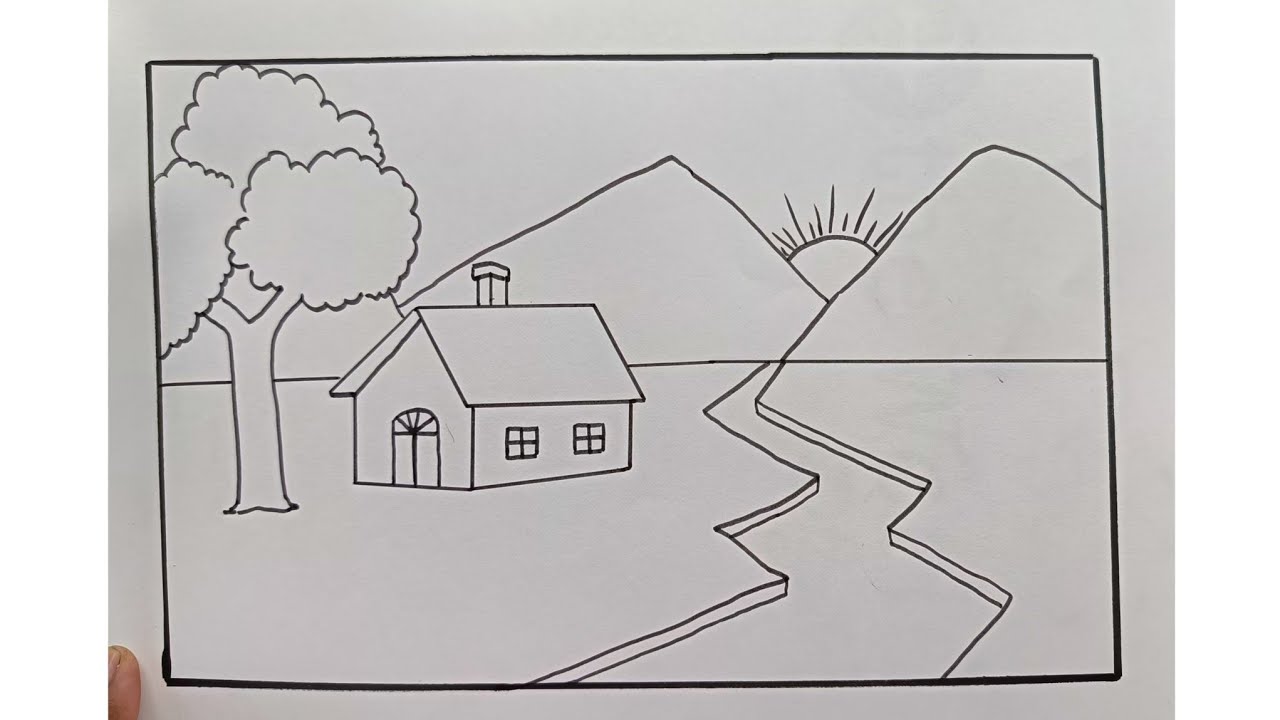 Step By Step Easy Drawing For Beginners||Easy Kids Scenery Drawing ...