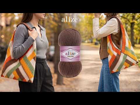 Alize Cotton Gold ile Zarf Çanta
