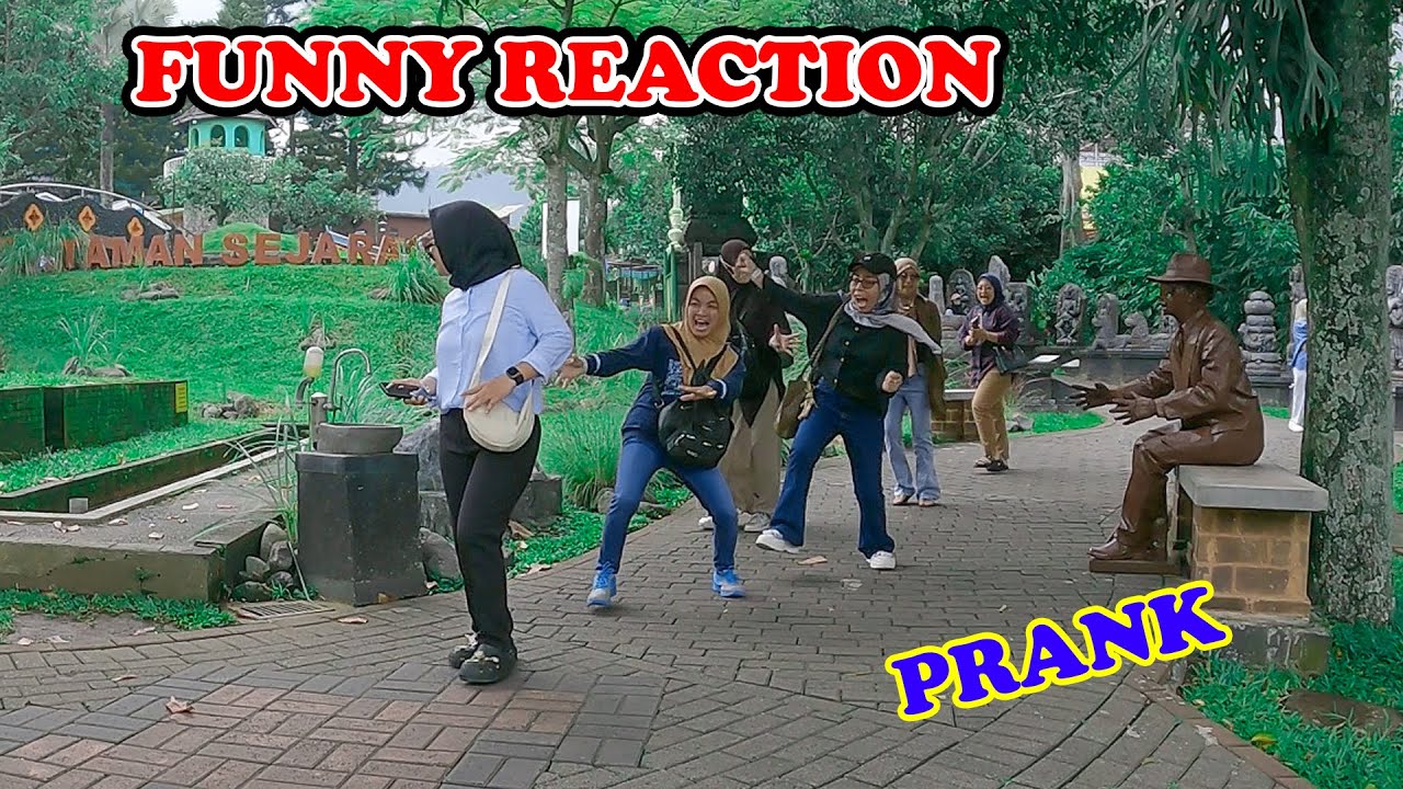 REAKSI KAGET LUAR BIASA, LIVING STATUE PRANK, HUMAN STATUE PRANK - YouTube