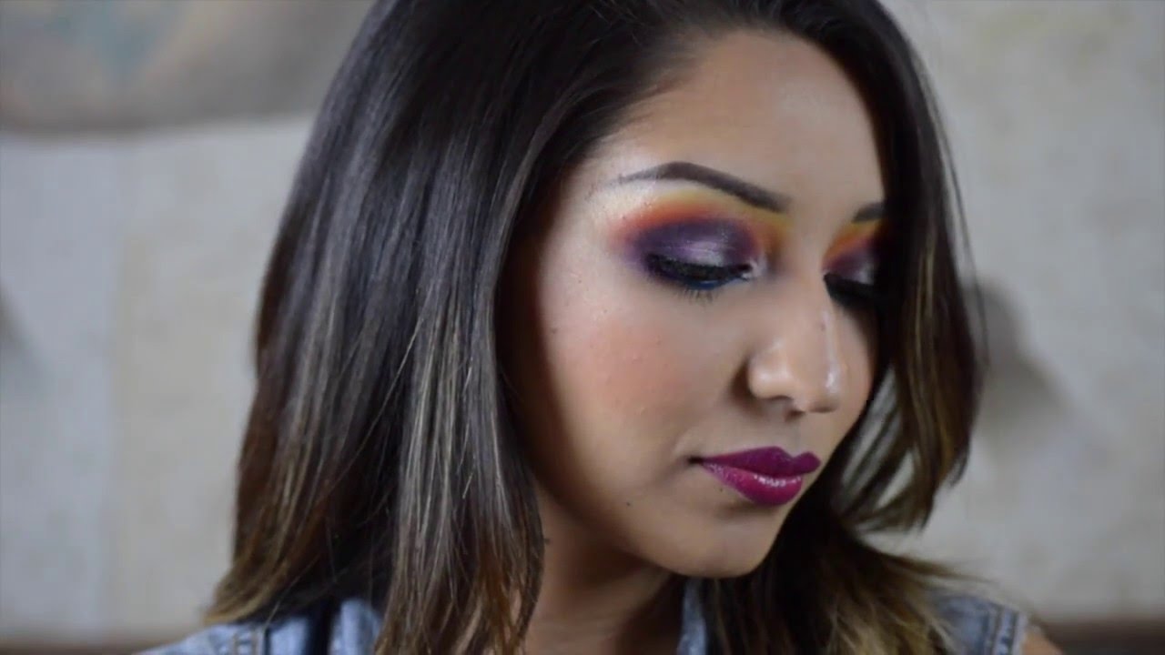 SUNSETTING EYES || Ft Berry Glossy Lips - YouTube