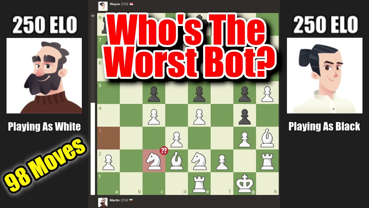 The Battle of the Worst Chess Bots: Martin (250) vs. Wayne (250) - YouTube