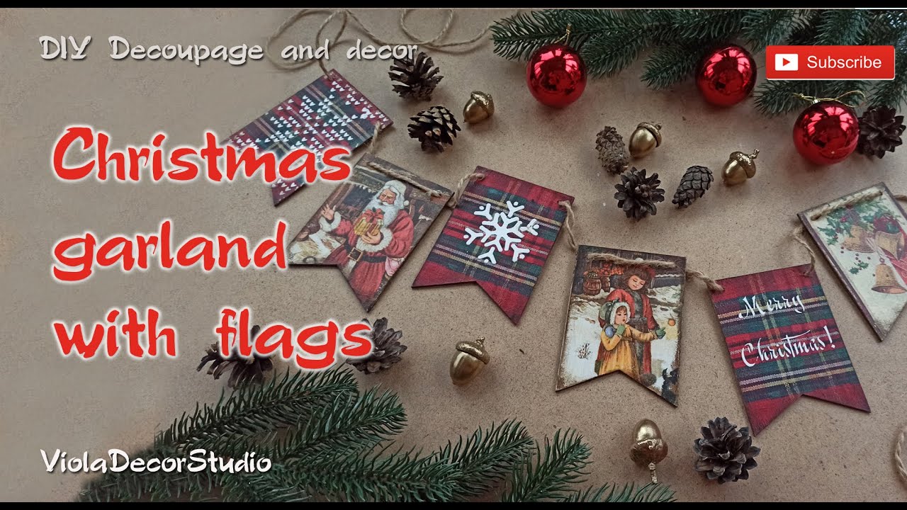 Create Your Dream Christmas garland with easy Decoupage tutorial - YouTube