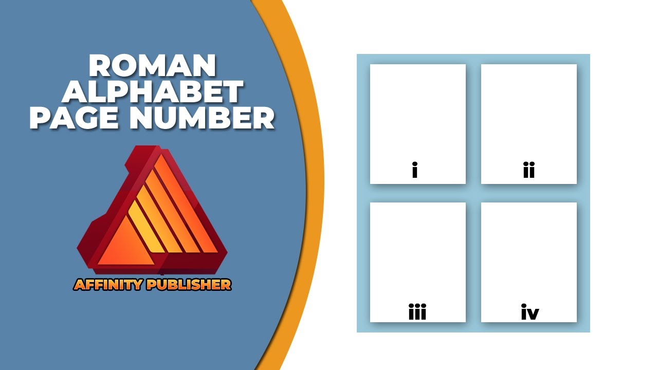 How to insert roman alphabet page number in affinity publisher - YouTube