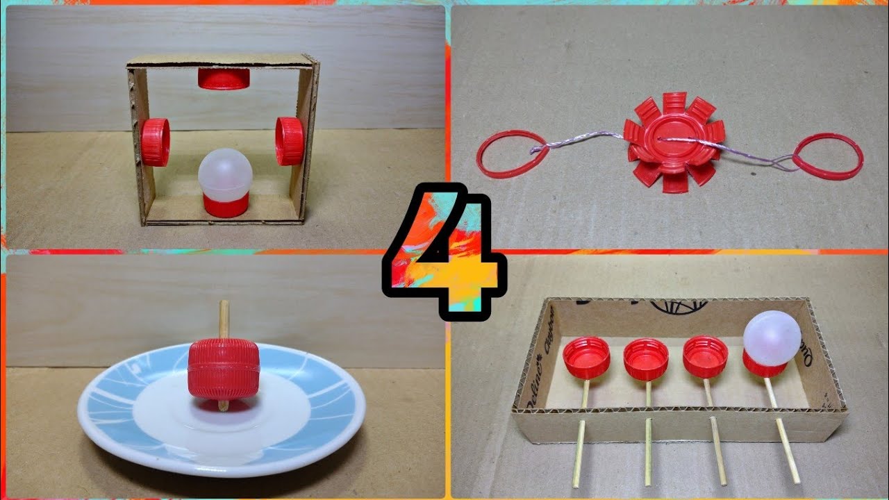 4 impressive Toys Made with Pet Bottle Caps - YouTube