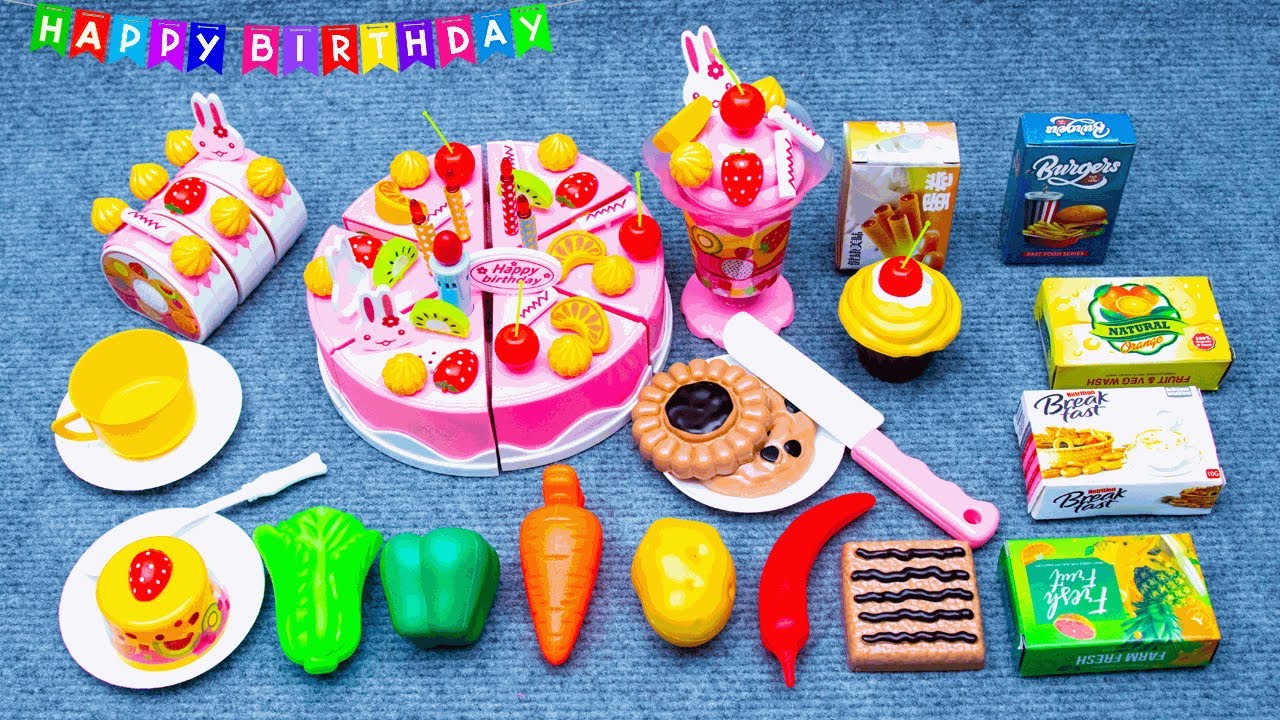 13 Minutes Satisfying with Unboxing Cute Pink Birthday Cake Set Toys ...