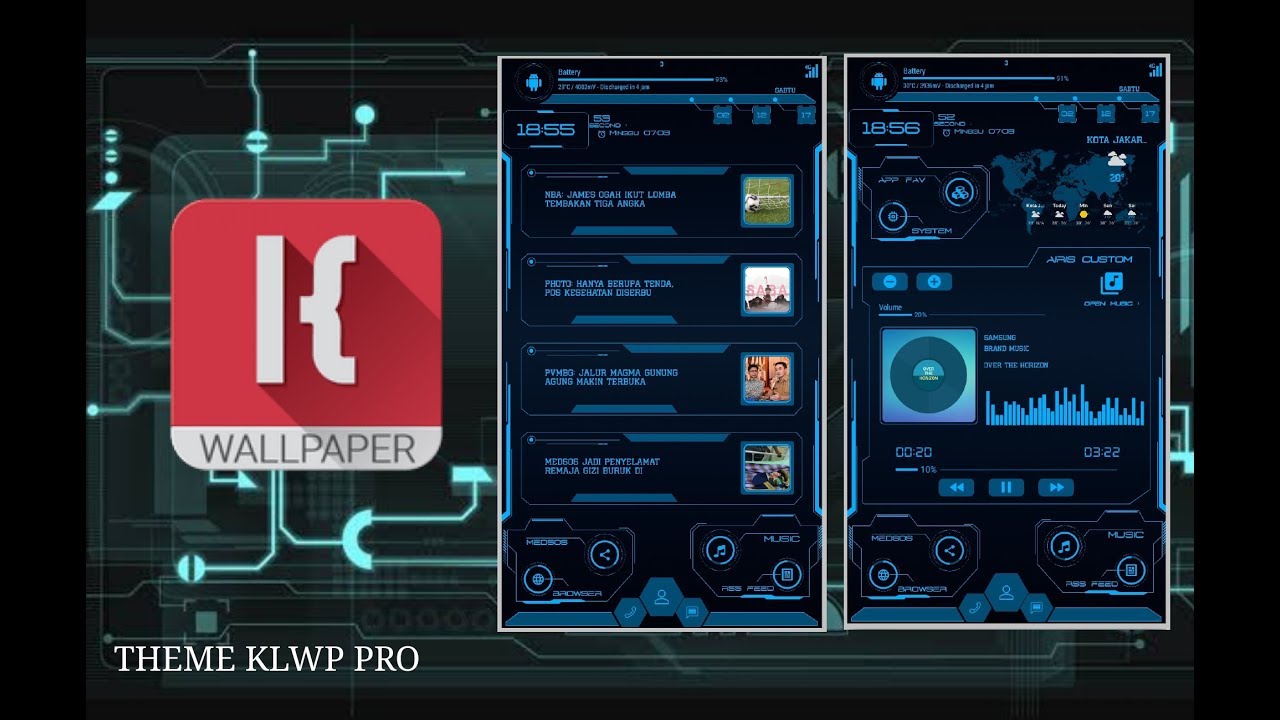 THEME KLWP PRO FOR ANDROID BY AIRIS CUSTOM - YouTube
