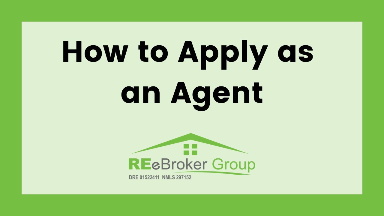 How to Apply as an Agent - YouTube