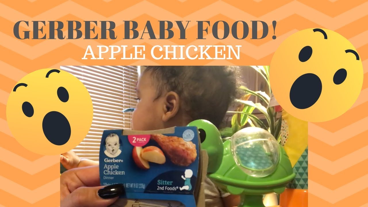 TRYING CHICKEN APPLE GERBER BABY FOOD! - YouTube