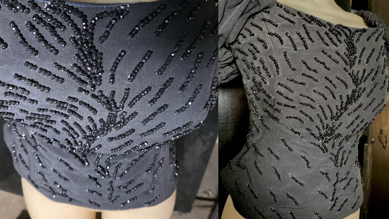 Beginner Friendly Beading: How to bead on a crepe Fabric + hand beading ...