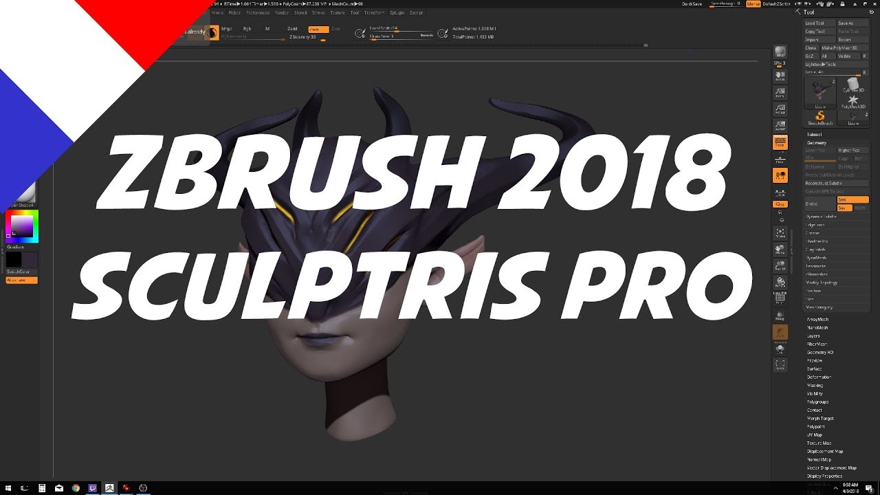 FR - Zbrush 2018 - Sculptris Pro - YouTube