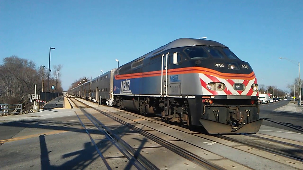 Metra Outbound w Cool Engineer greeting..Rock Island District ...