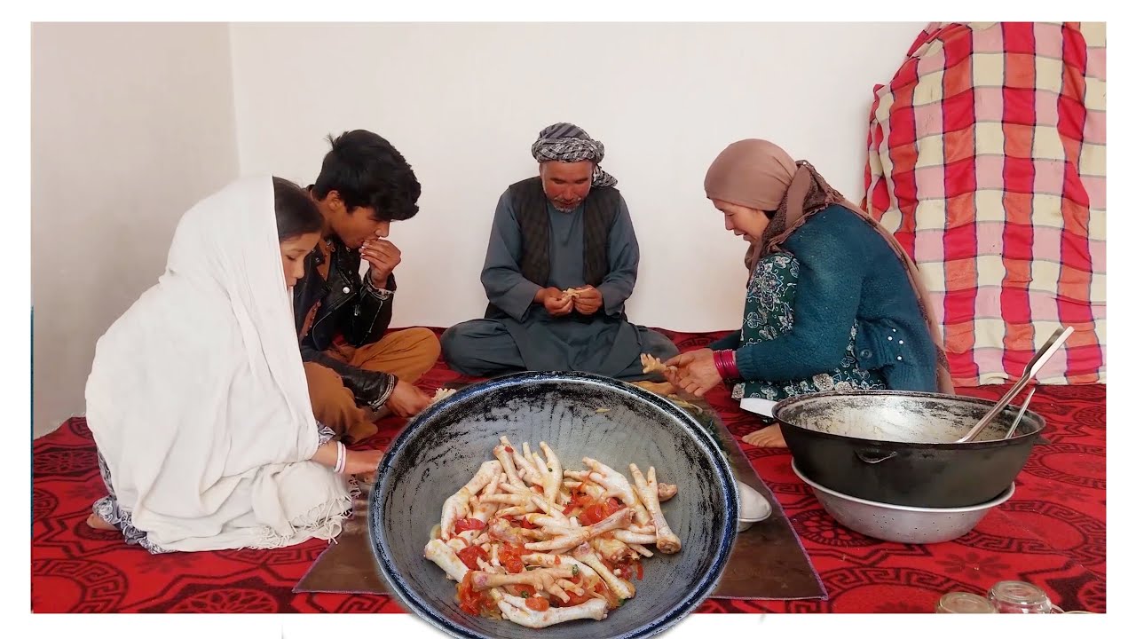 Cooking Cheken Feet Village Style Village Life Afghanistan - YouTube