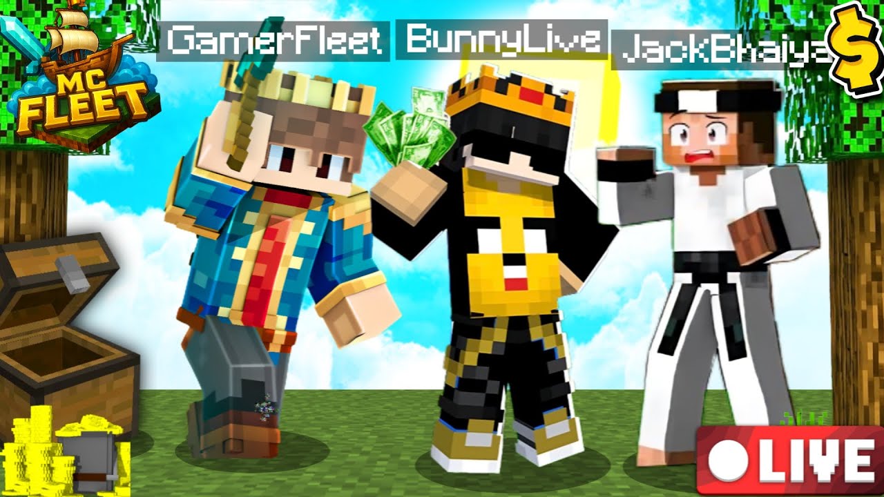 Playing in @GamerFleet Minecraft Server | Live - YouTube
