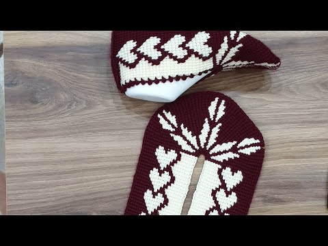 Tunus işi kalpli patik