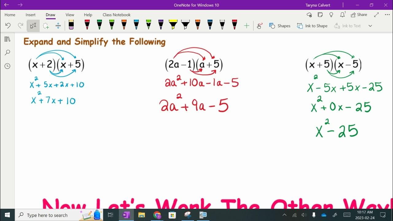 Lesson #3 Factoring degree 2 polynomials without GCF's using Inspection ...