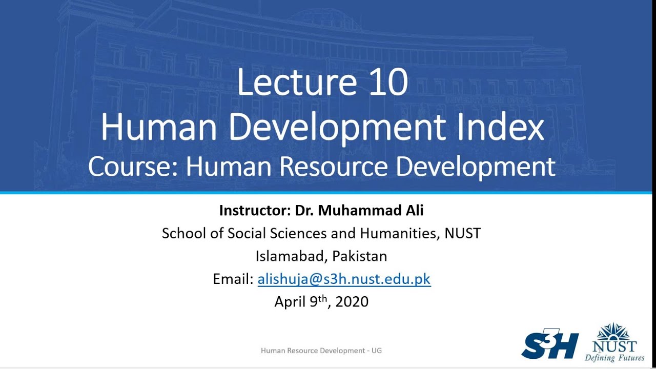 HRD Course: Lecture 10: Human Development Index - YouTube