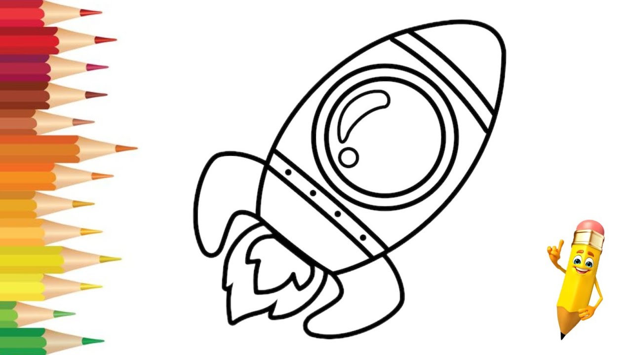 How to Draw a Rocket 🚀 | Rocket Drawing Tutorial for Kids |Rocket ki ...
