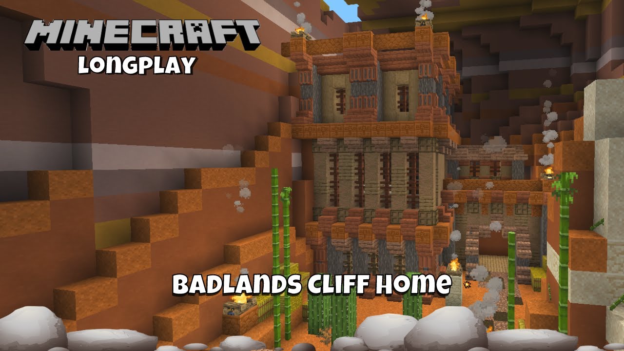 Badlands Cliff Home | Minecraft Relaxing Longplay | No Commentary - YouTube