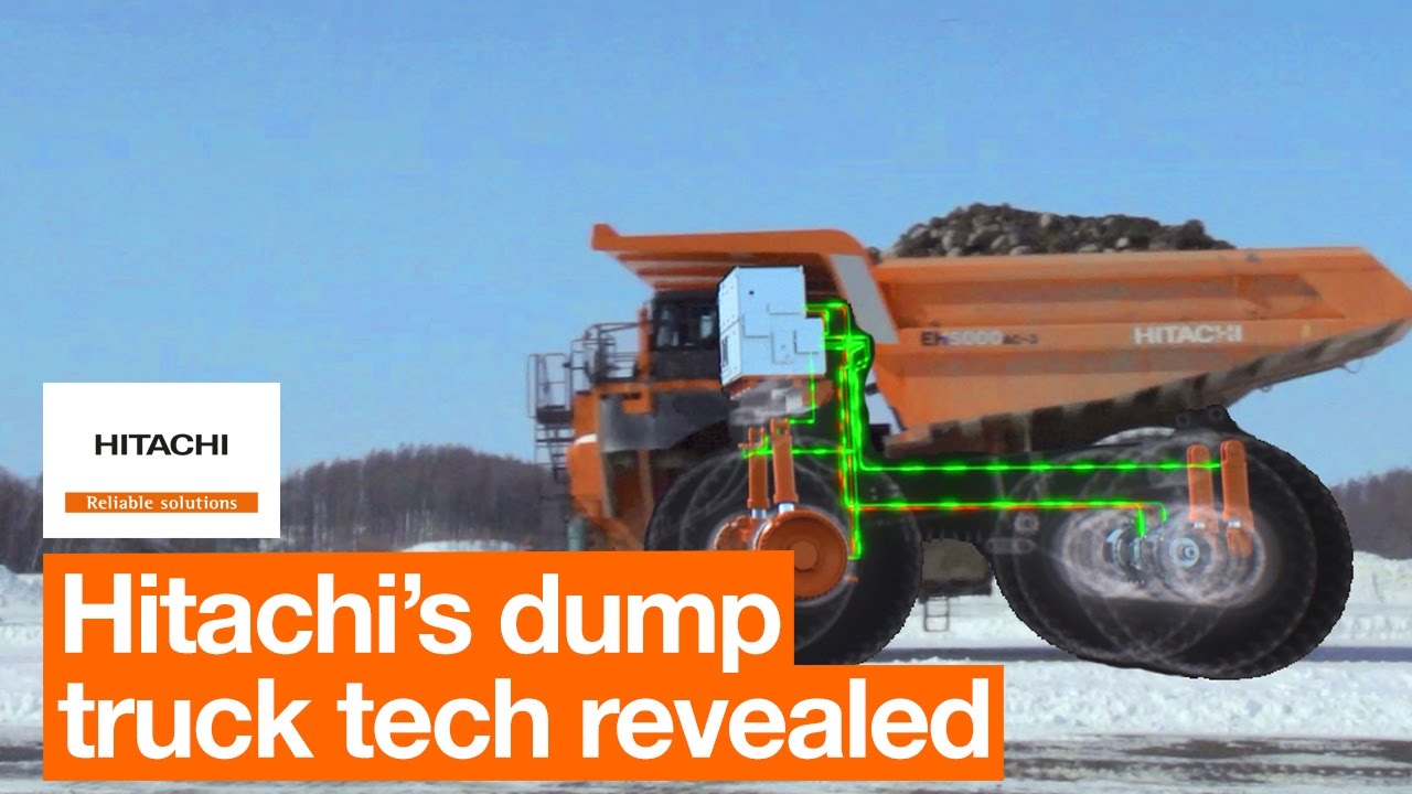 High tech solutions on Hitachi dump trucks revealed - YouTube