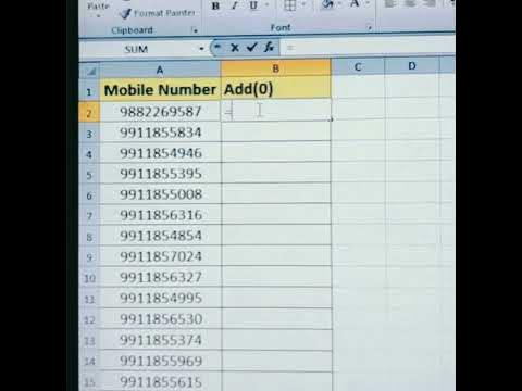 How To Add 0 Before Number In Excel cell#shorts_#excelshort_#exceltips_#exceltutorial - YouTube