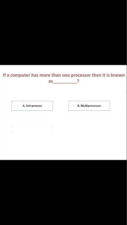 If a computer has more than one processor then it is known as___?#shorts #computerscience # ...