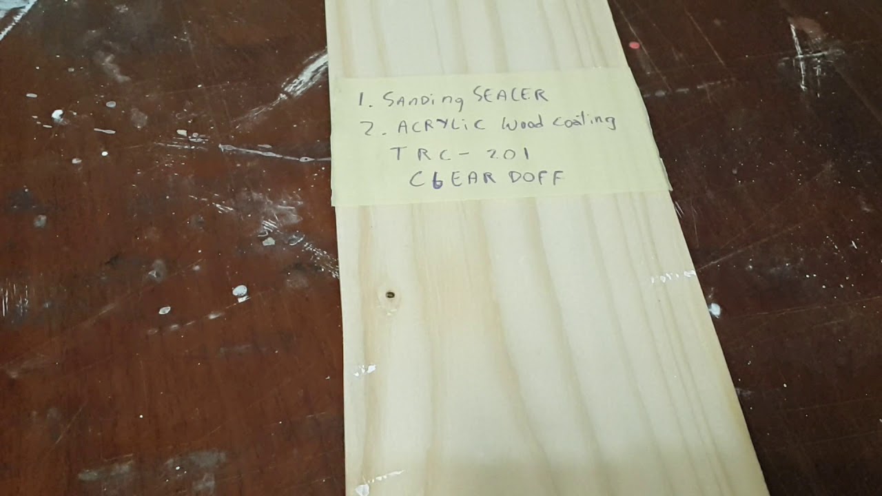 Aplikasi Acrylic Wood Coating Clear Doff Treinoc Waterbase - YouTube