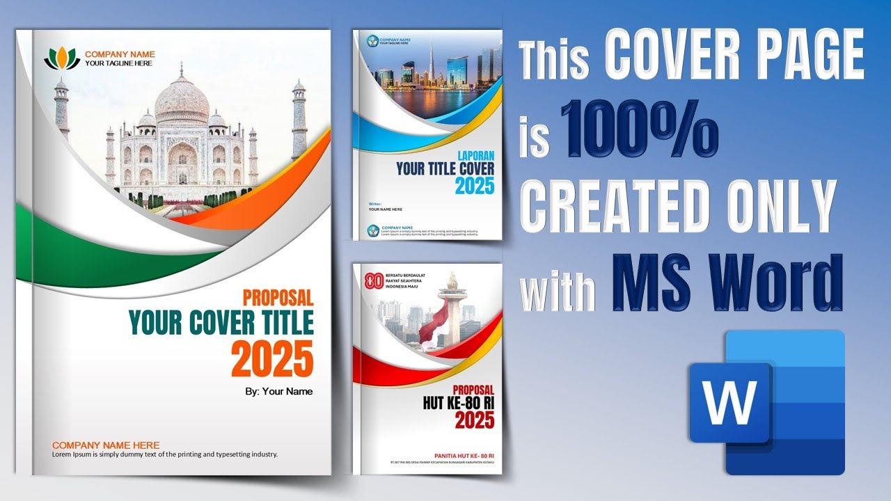 Create a Cover Page in MS Word with a Cool Curved Design - YouTube