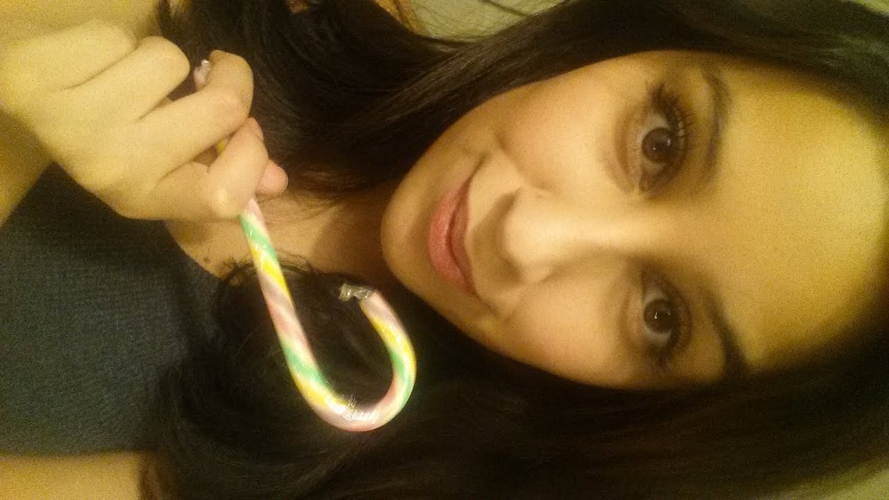 ASMR Eating a candy cane And reading Xmas words - YouTube